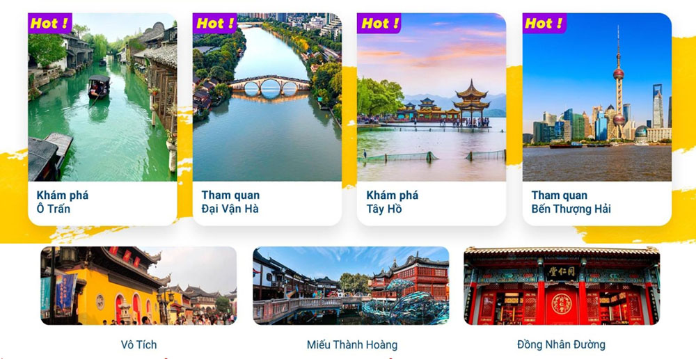 THƯỢNG HẢI - VÔ TÍCH - Ô TRẤN - HÀNG CHÂU